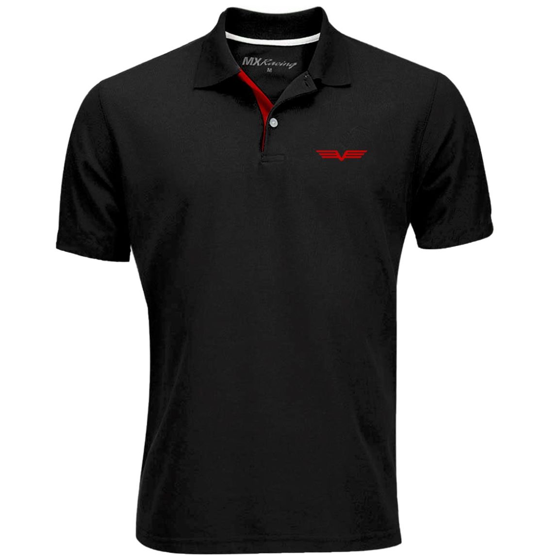 Polo Negra Mx Racing Vivos Contraste 101 101 para Hombre