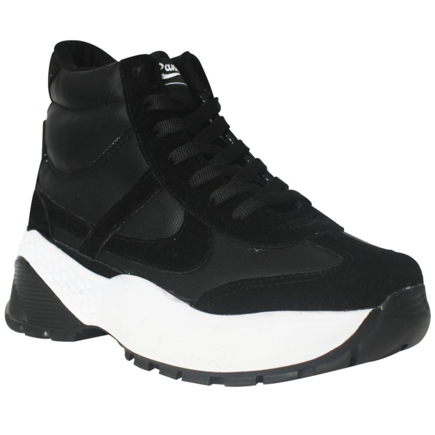 Tenis de Bota con Suela Chunky Negro Panam