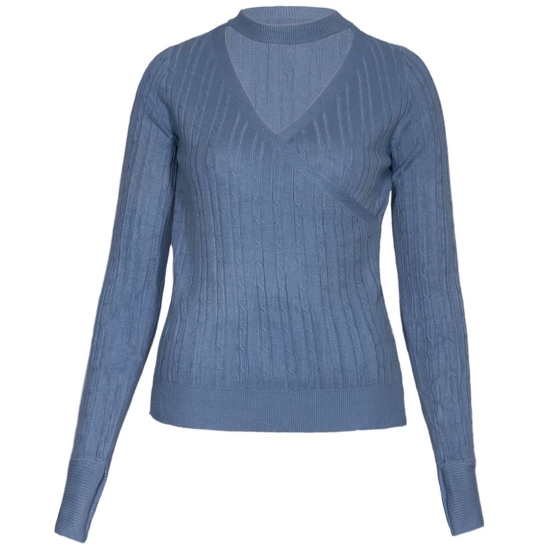 Suéter Cerrado Cuello V para Mujer