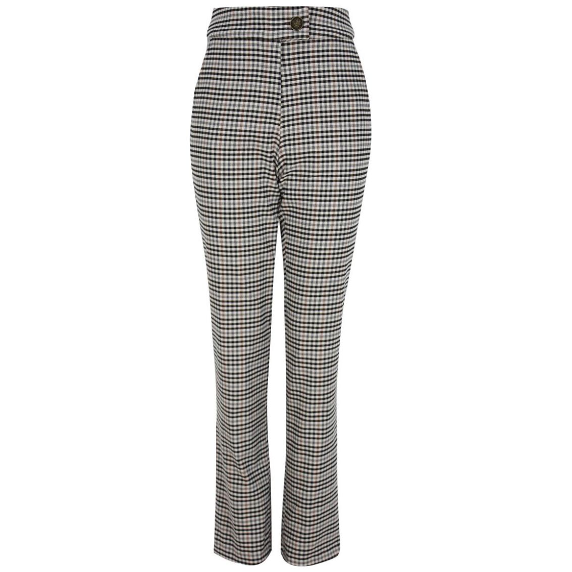 Pantalón Just By Basel Corte Flare Diseño Estampado Mini Cuadros Modelo ...