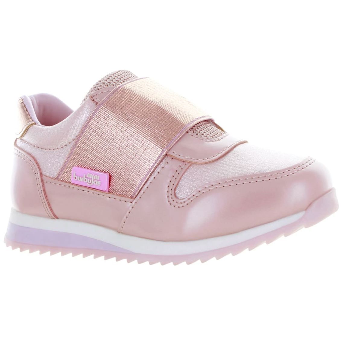 Tenis con Velcro 18-21 Oro Rosado Miniburbujas para Niña