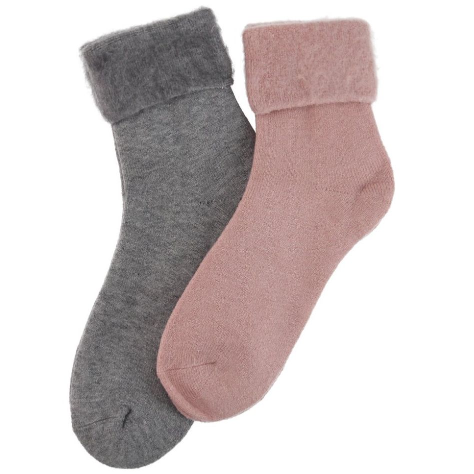 Calcetines Invernales Pack de 2 Diseño Liso con Afelpado en la Parte ...