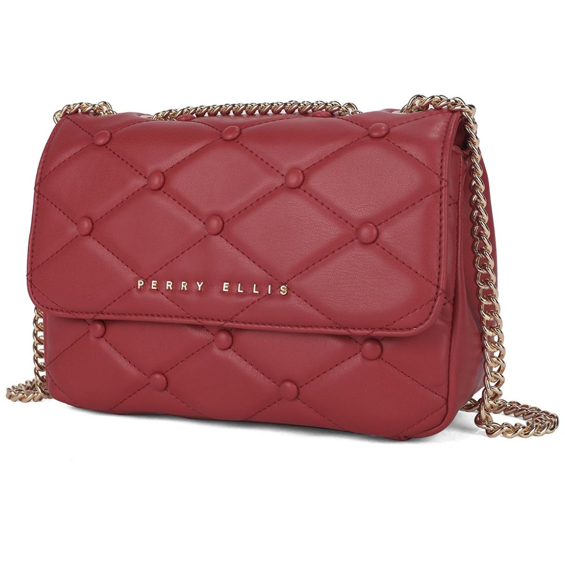 Bolsa Estilo Crossbody Marca Perry Ellis Color Rojo