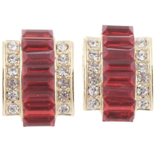 Arete Piedra Rojas Y Brillos Lulu