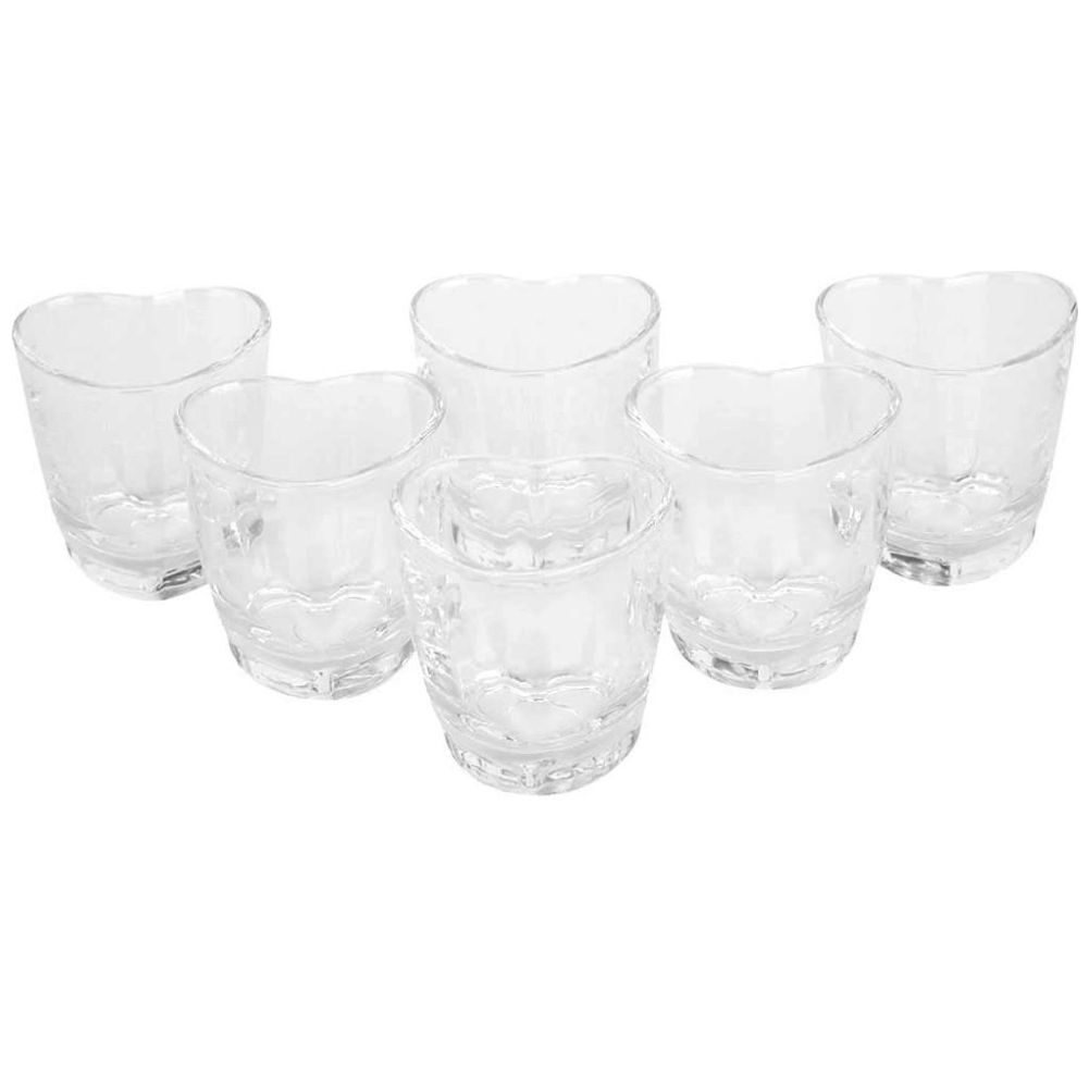 Set 6 Shots de Vidrio Transparente Love Heart 50Ml Precious Home