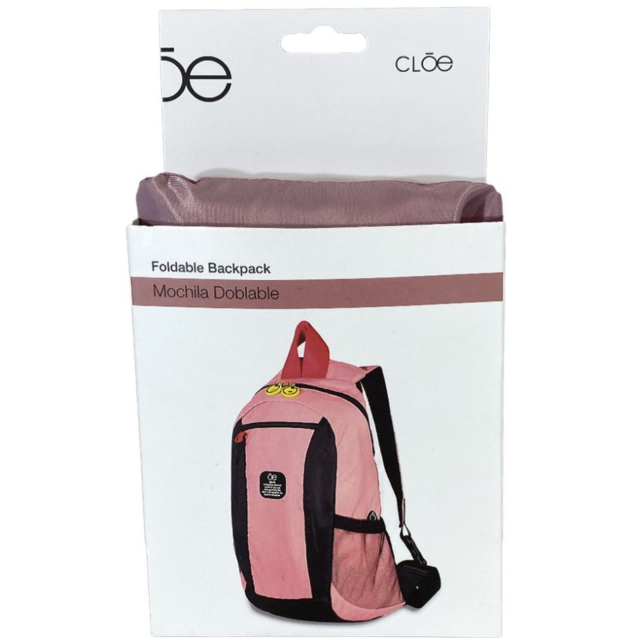 Mochila Tipo Back Pack Plegable Rosa Cloe