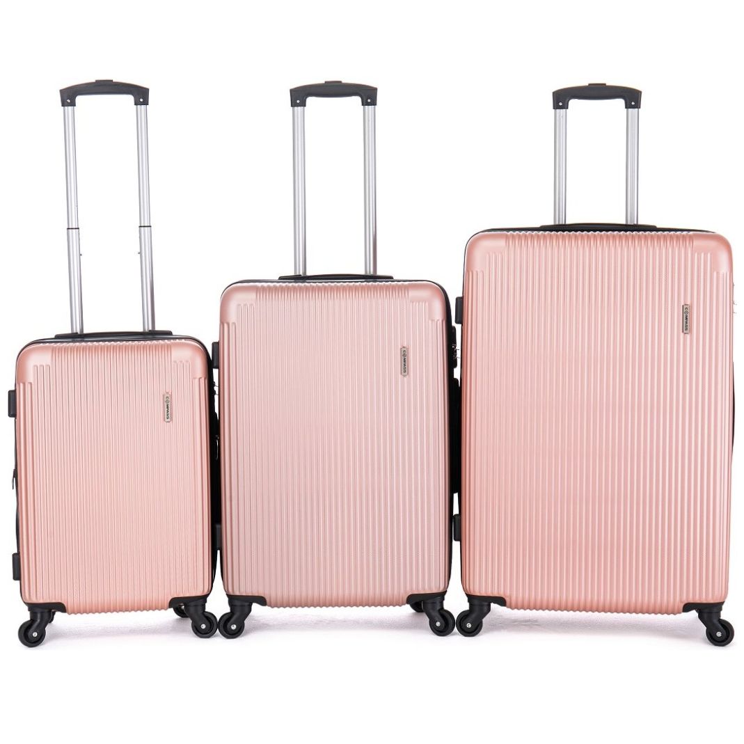 Set de 3 Maletas 20" 24" Y 28" Rose Gold Compass