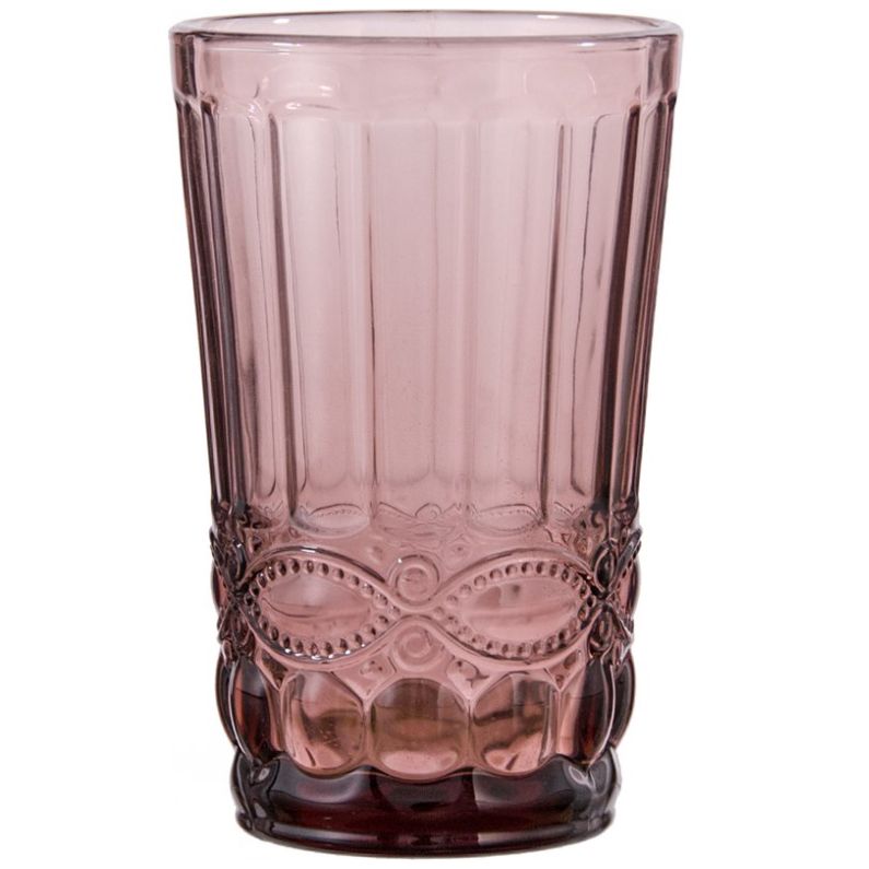 Vaso Agua Deco en Cadena Morado Vidrio Samyo