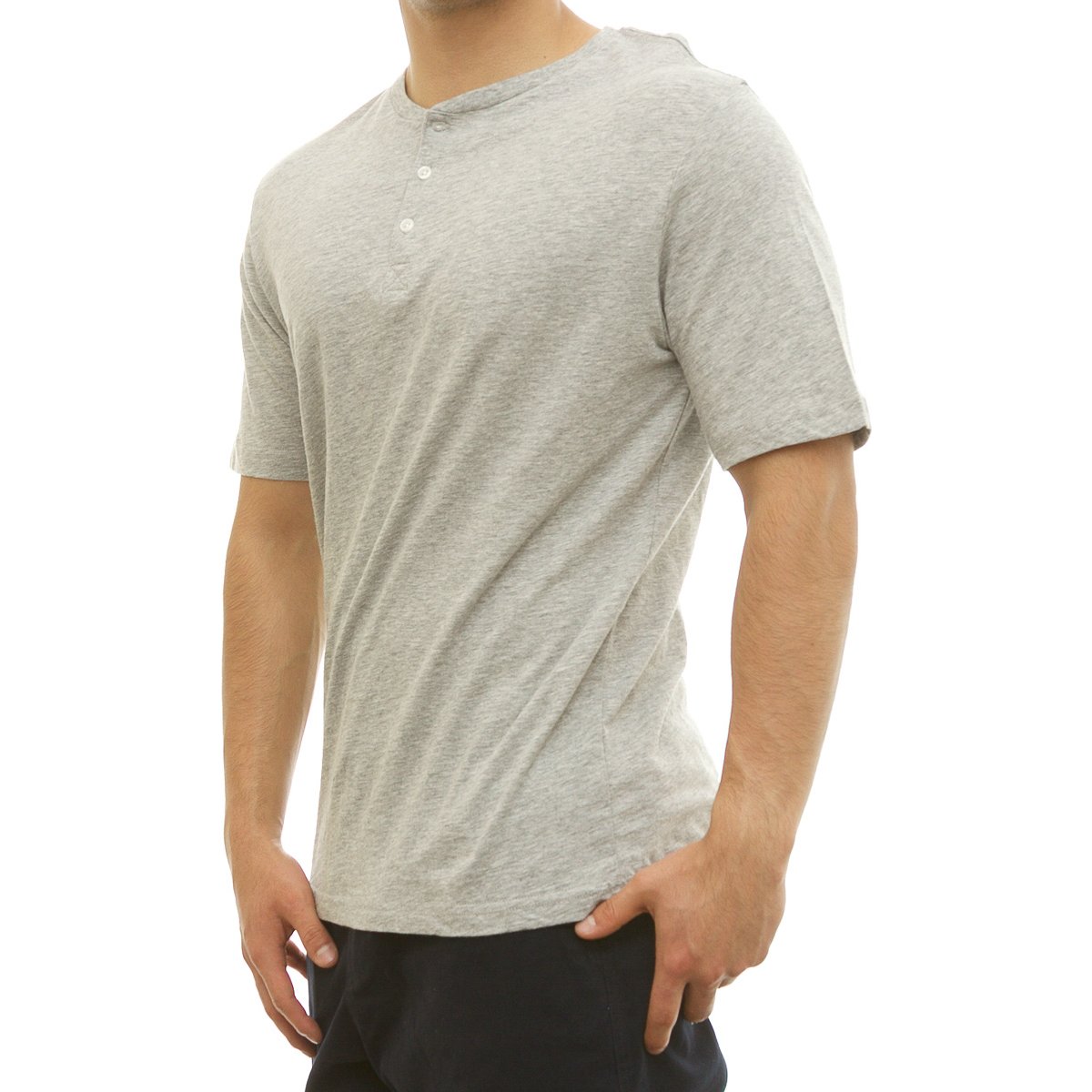 Playera Manga Corta Cuello Henley para Hombre J.opus
