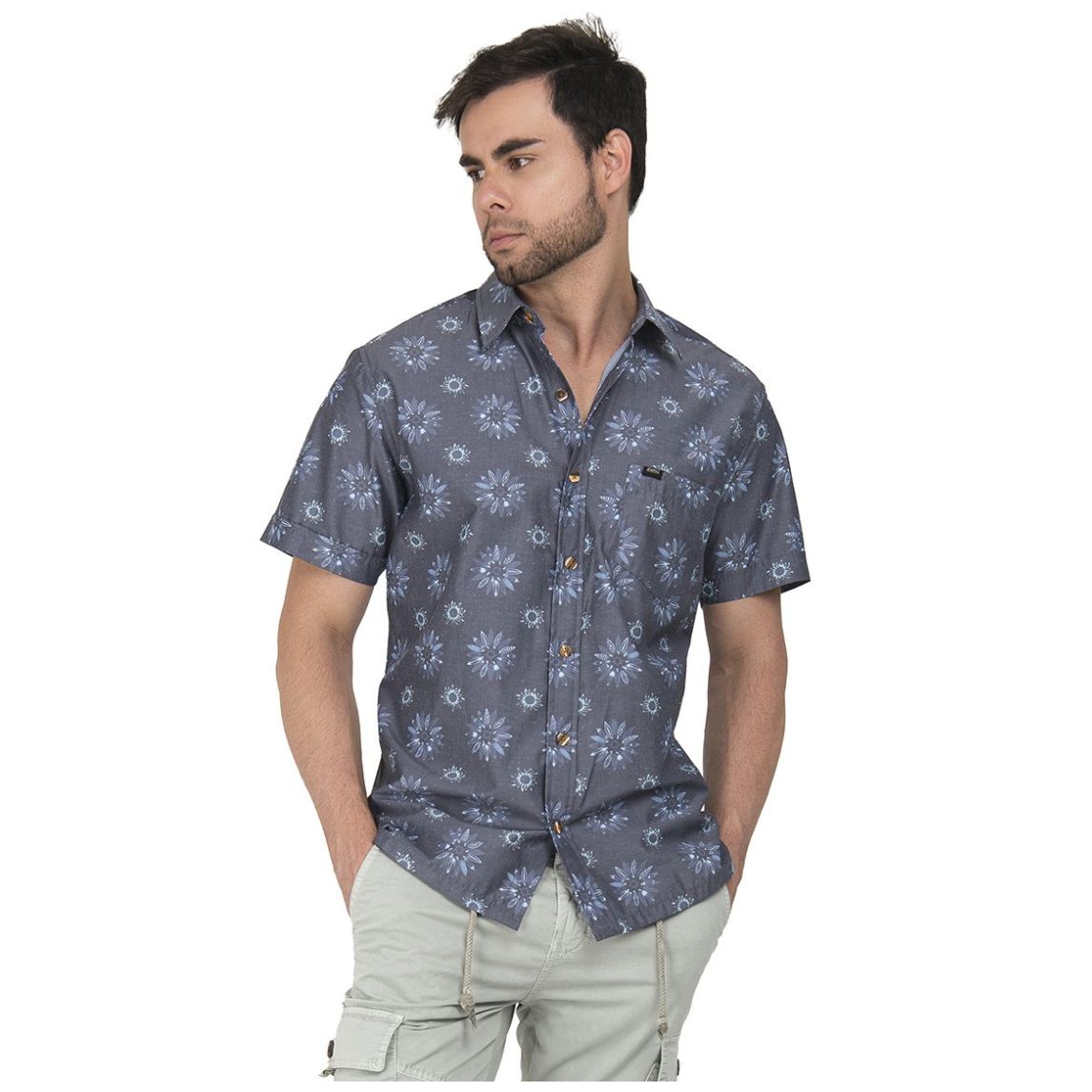 Camisa para Hombre Estampada Manga Corta Oasis Eco O'neill