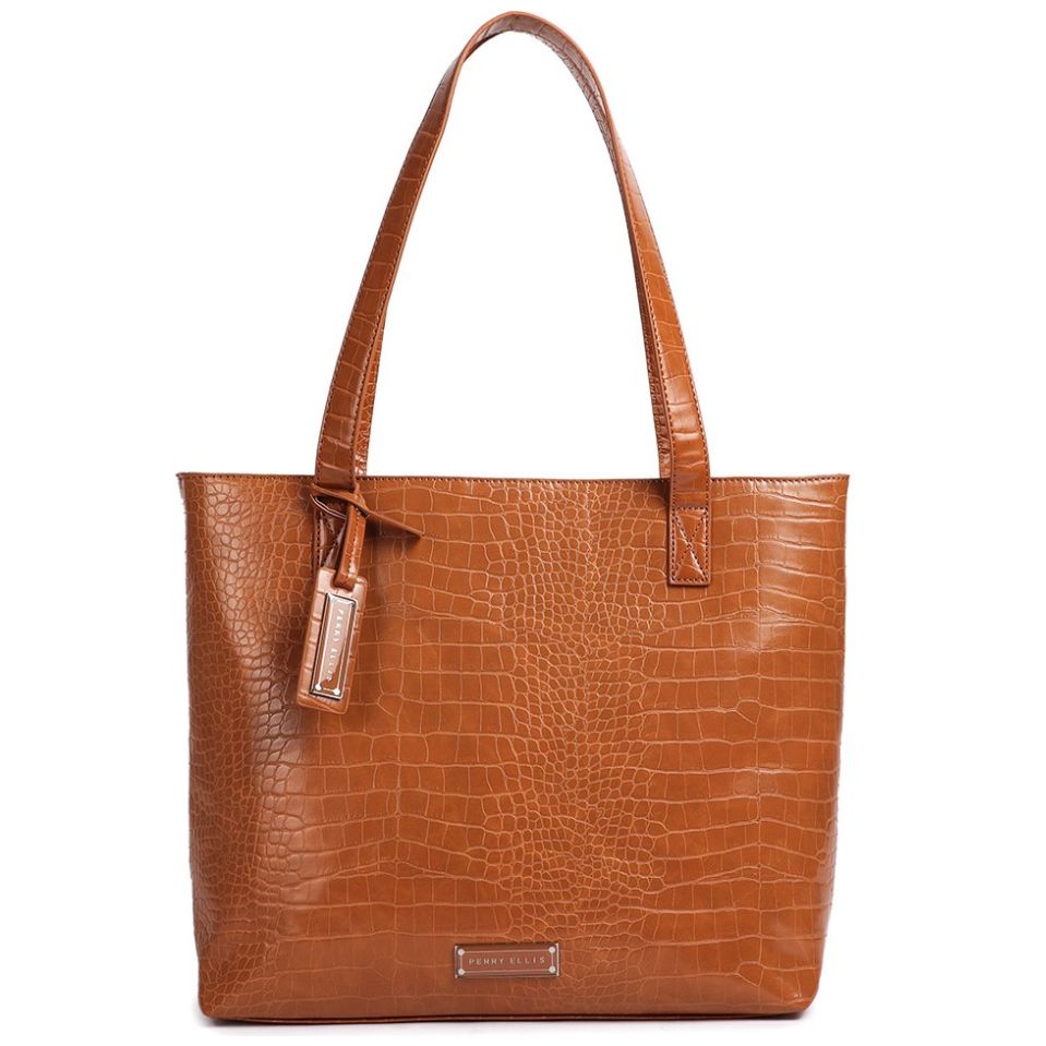 Bolsa Estilo Tote Color Camello Marca Perry Ellis