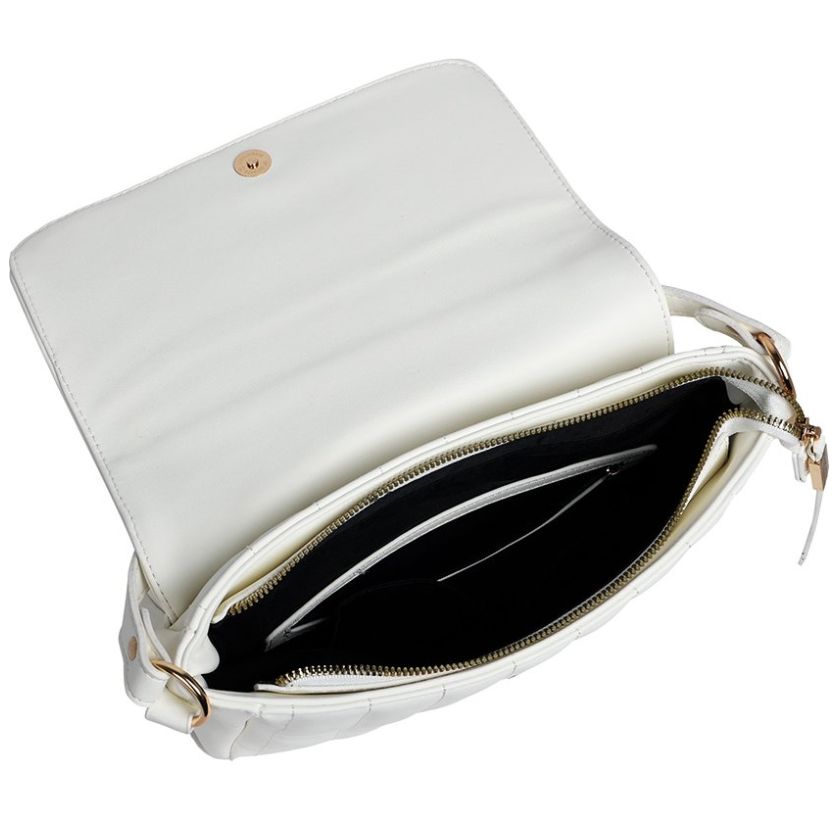 Bolsa Estilo Crossbody Color Blanco Marca Perry Ellis