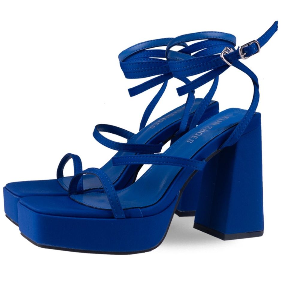 Sandalia con Plataforma Azul Fun Shoes