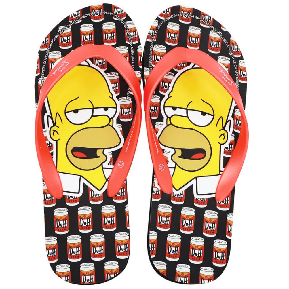 Sandalia Negra Flip Flop The Simpson para Hombre