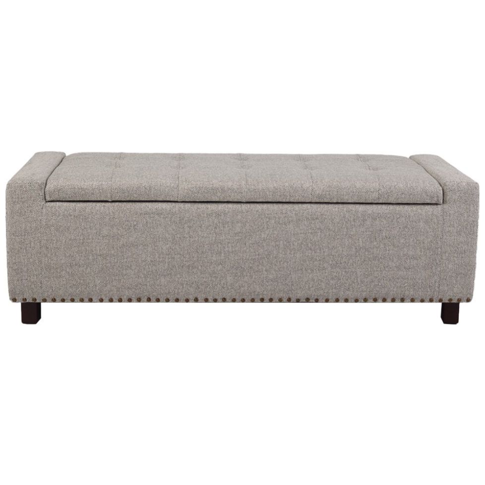 Banca Almacenaje Tufted Gray Vintage Home