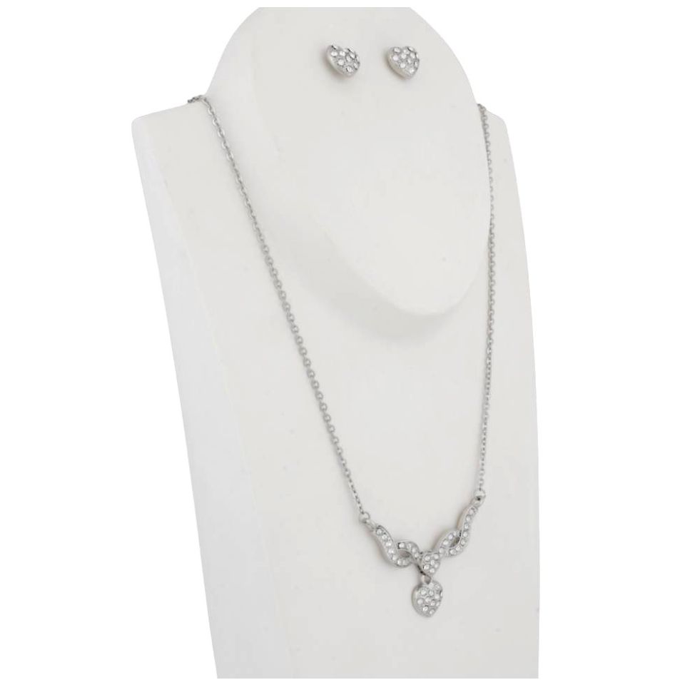 Juego Aretes Y Collar de Corazón