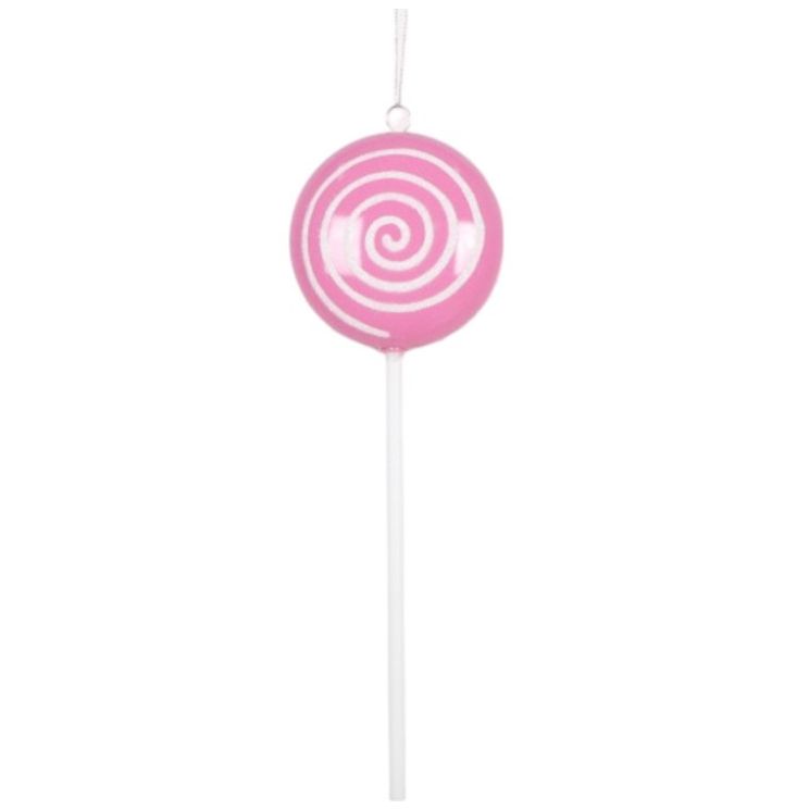 Candy Paleta Rosa Espiral Blanco 18Cm