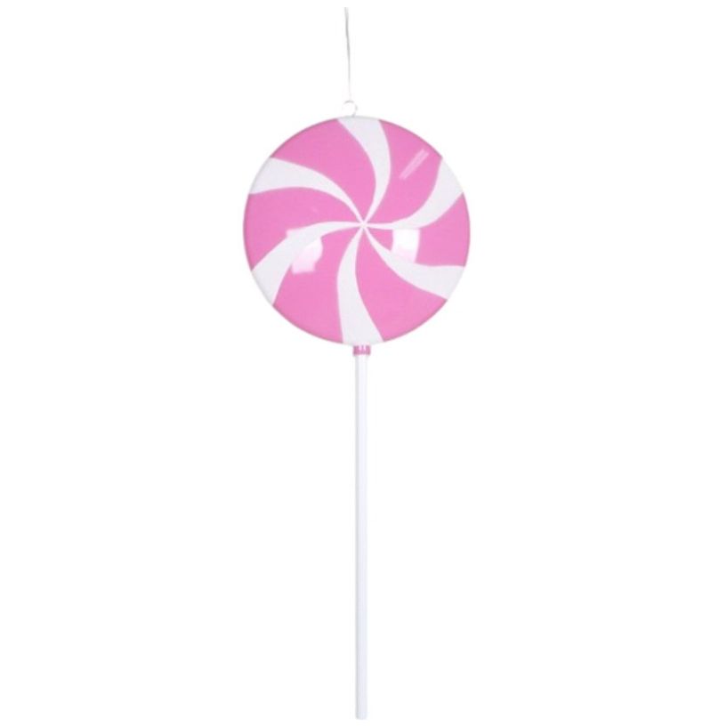 Candy Paleta Plana Rosa Y Blanco 65Cm