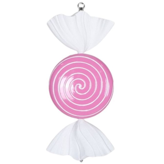 Candy Dulce Plano Rosa Espiral Blanco 46Cm