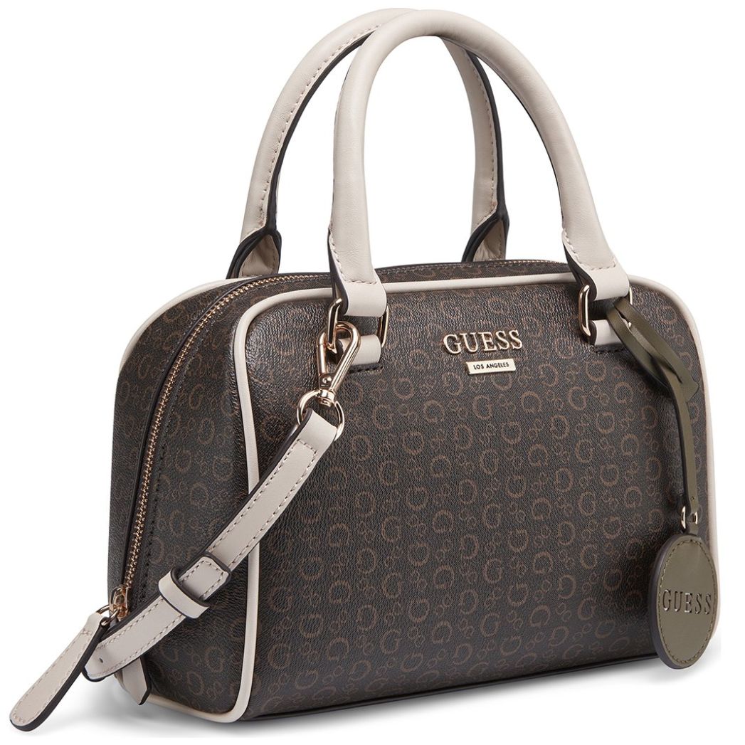 Bolsa Satchel Café Multicolor Guess Factory