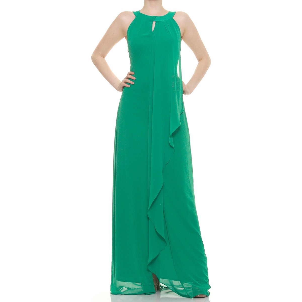 Vestido Formal Largo Olán al Frente para Dama Nikki Italy