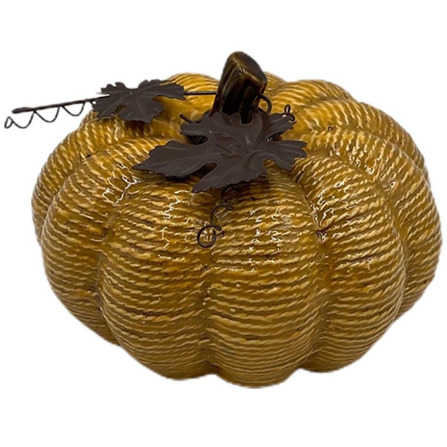 Calabaza Ceramica Grecas Yellow Fall G H23 Vintage Home