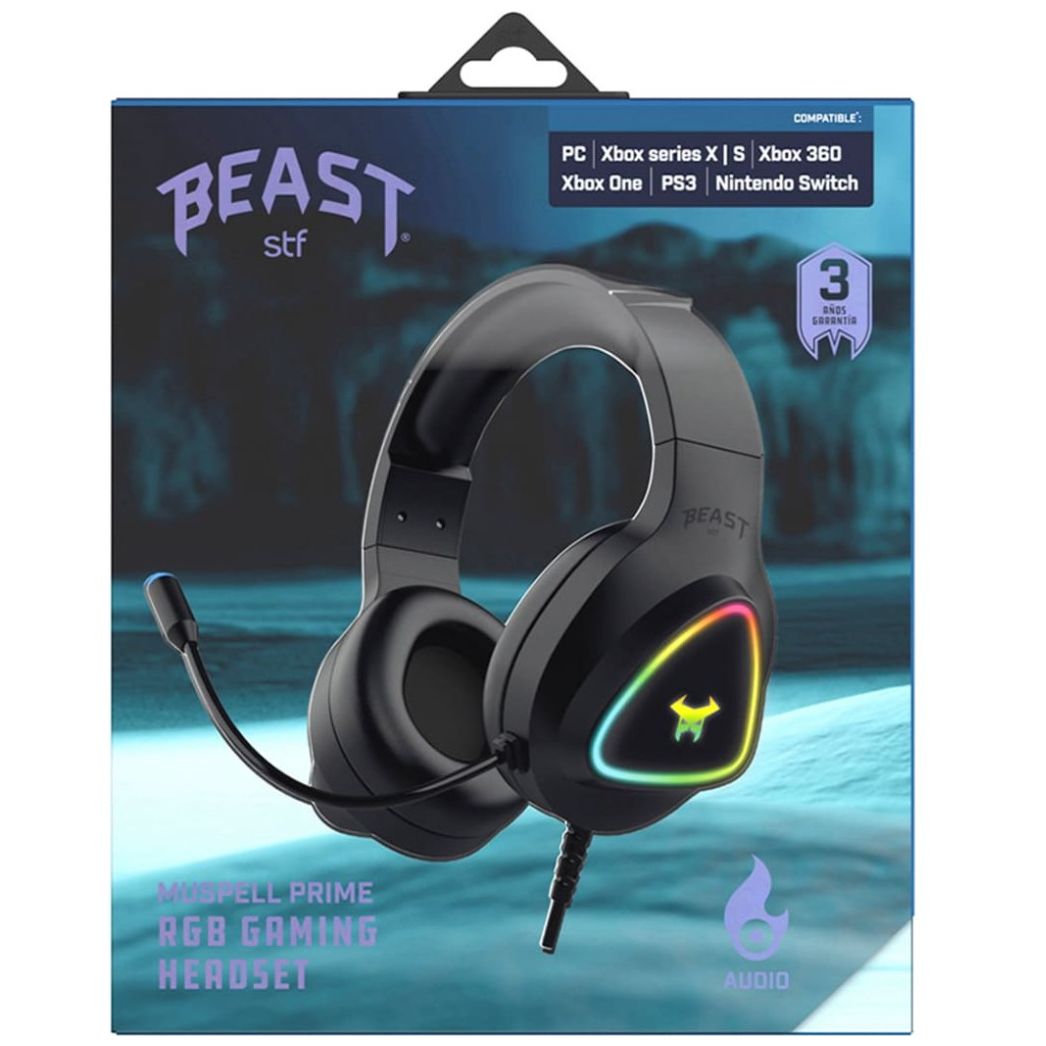Audífonos Gaming Stf Muspell Prime Rgb Negro