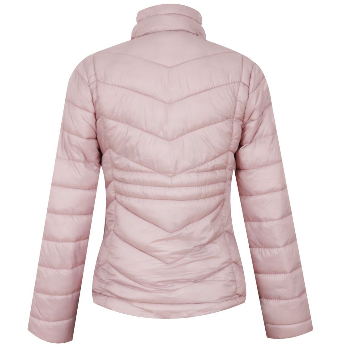 Chamarra Rosa Just By Basel Cuello Alto Diseño Capitonada con Cierre