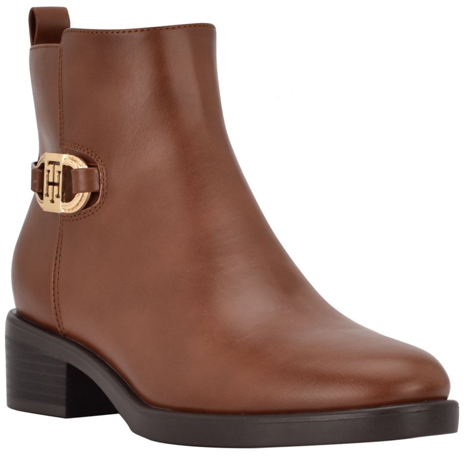 Botín Liso con Herraje y Cierre Café Tommy Hilfiger
