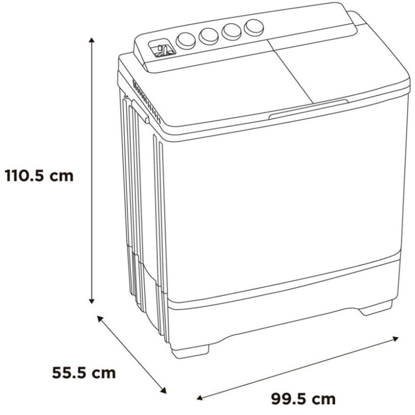 Lavadora Midea Blanca Doble Tina 22Kg Mt100W220