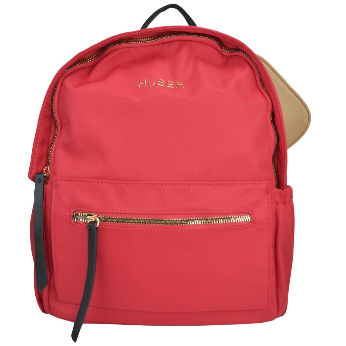 Bolsa Huser Tipo Backpack Color Rojo con Cosmetiquera.