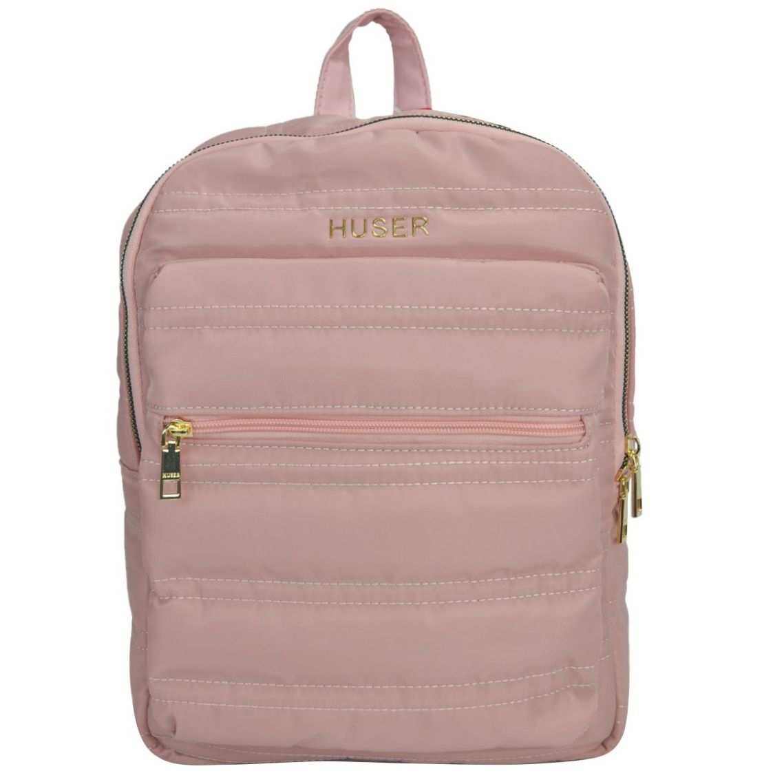 Bolsa Huser Tipo Backpack Color Rosa con Cosmetiquera.