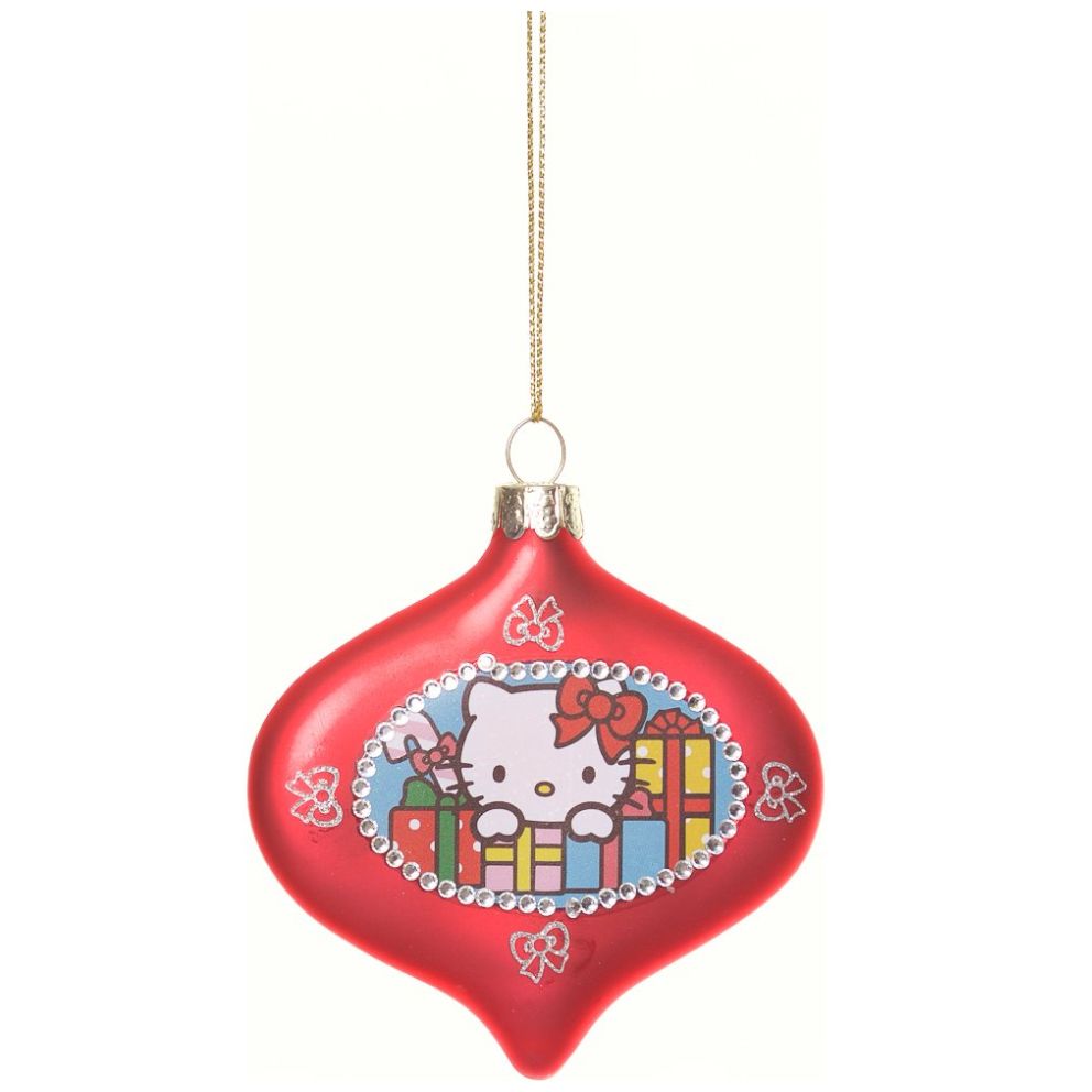 Hello Kitty Esfera de Cristal Plana Rosa 10Cm