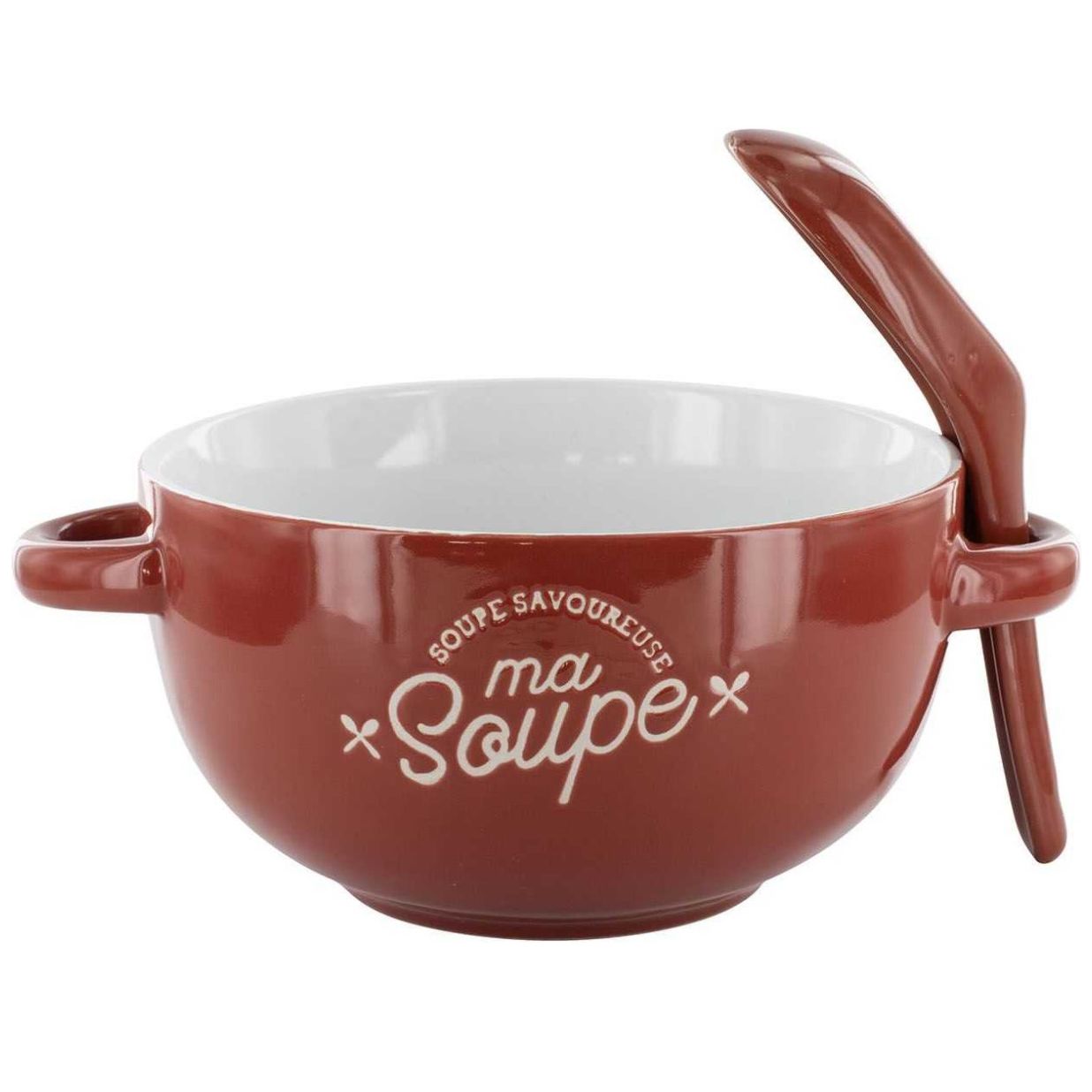 Bowl para Sopa con Cuchara en Ceramica Home Deco Factory