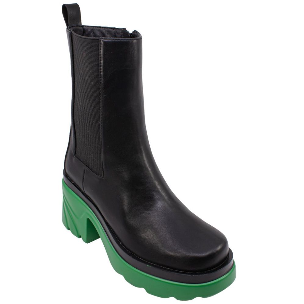Bota con Suela Verde Y Elásticos Negra Efe para Mujer
