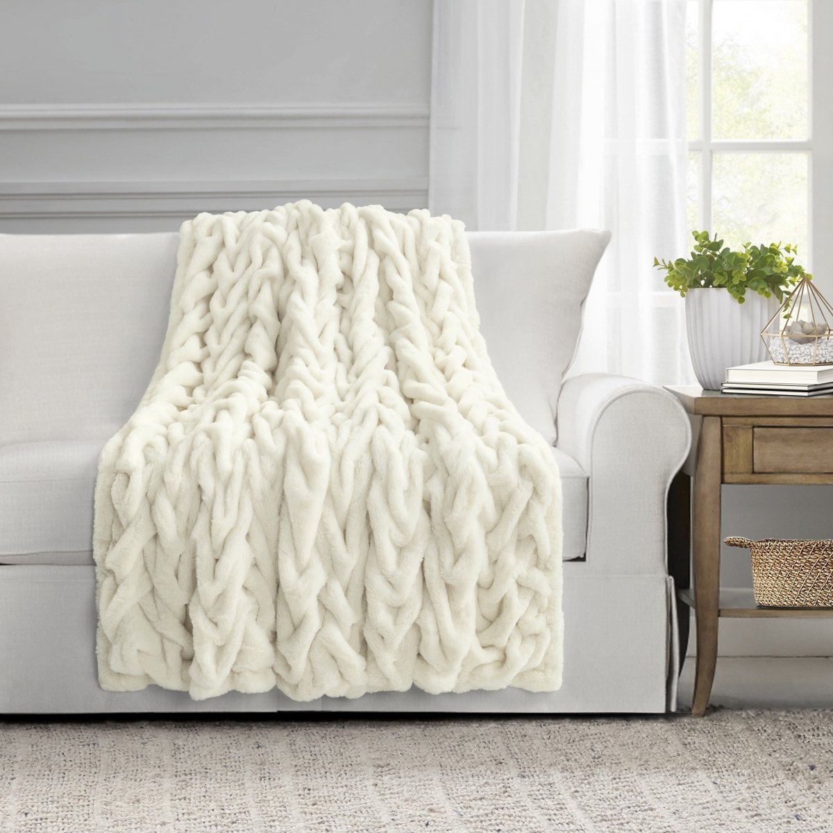 Frazada Home & Details Weave Fur 127X152Cm Blanco