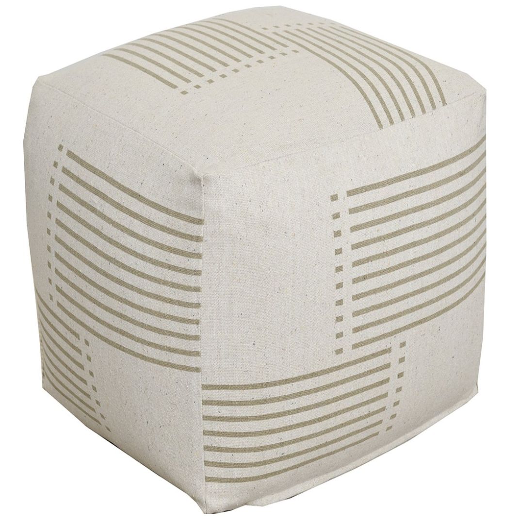 Puff Home & Details Líneas 45X45Cm Blanco