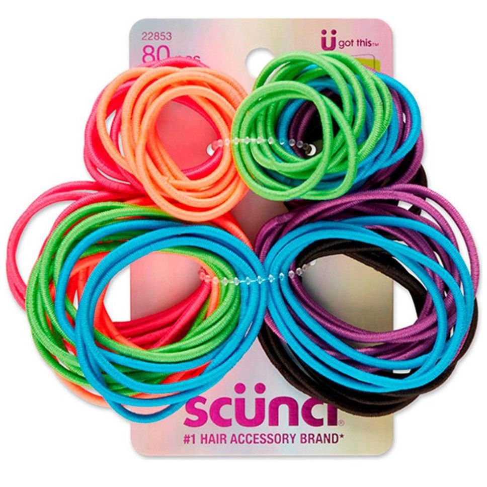Ligas Elasticas en Diferentes Tamaños Y Colores Scunci Girl 80 Piezas