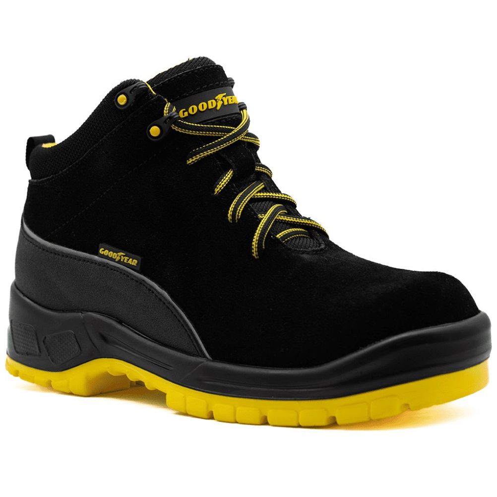 Bota de Seguridad Goodyear en Piel Color Negro para Hombre