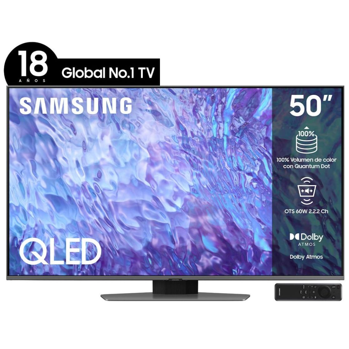 Pantalla 50" Samsung Qled 4K Qn50Q80Cafxzx