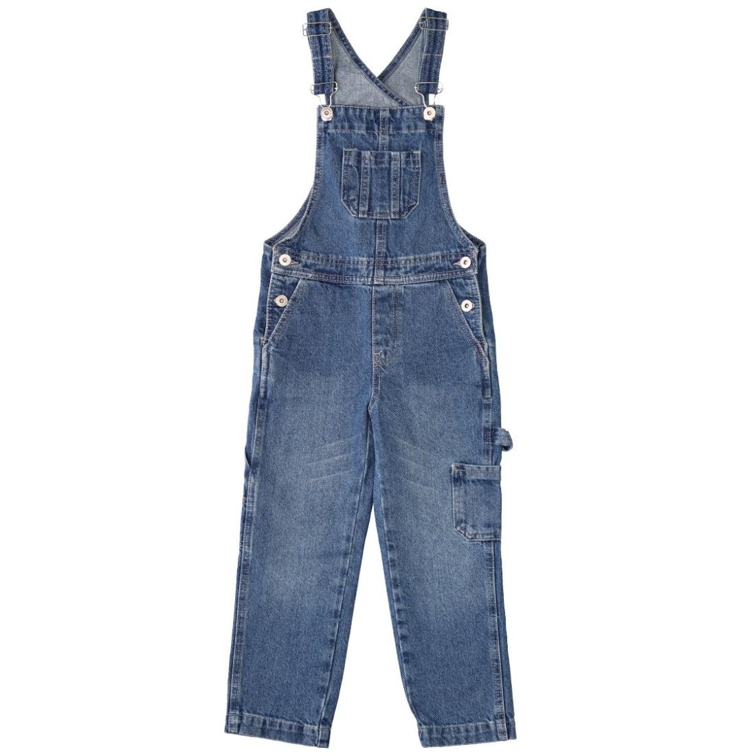 Overol para Niño Largo con Peto Mezclilla Azul Obscuro 4 Teens