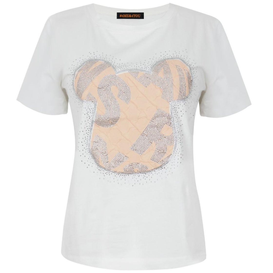 Playera con Estampado de Oso #4Me&4You para Mujer