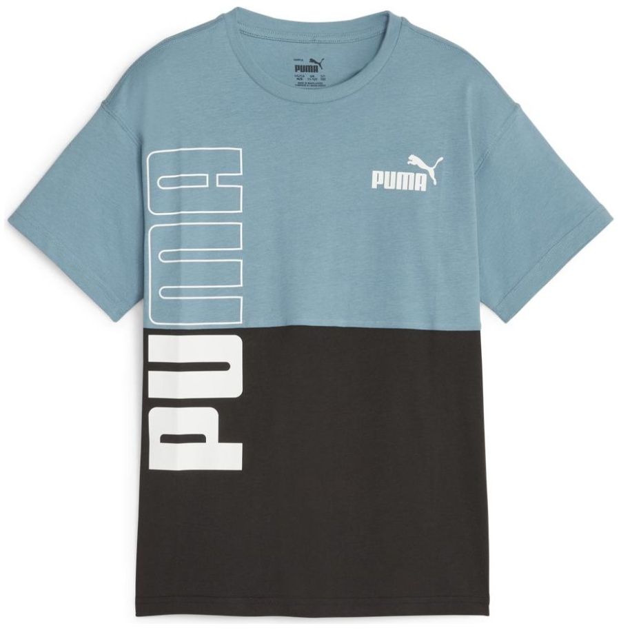 Playera para Niño Estampada Logo Negra Y Azul Puma