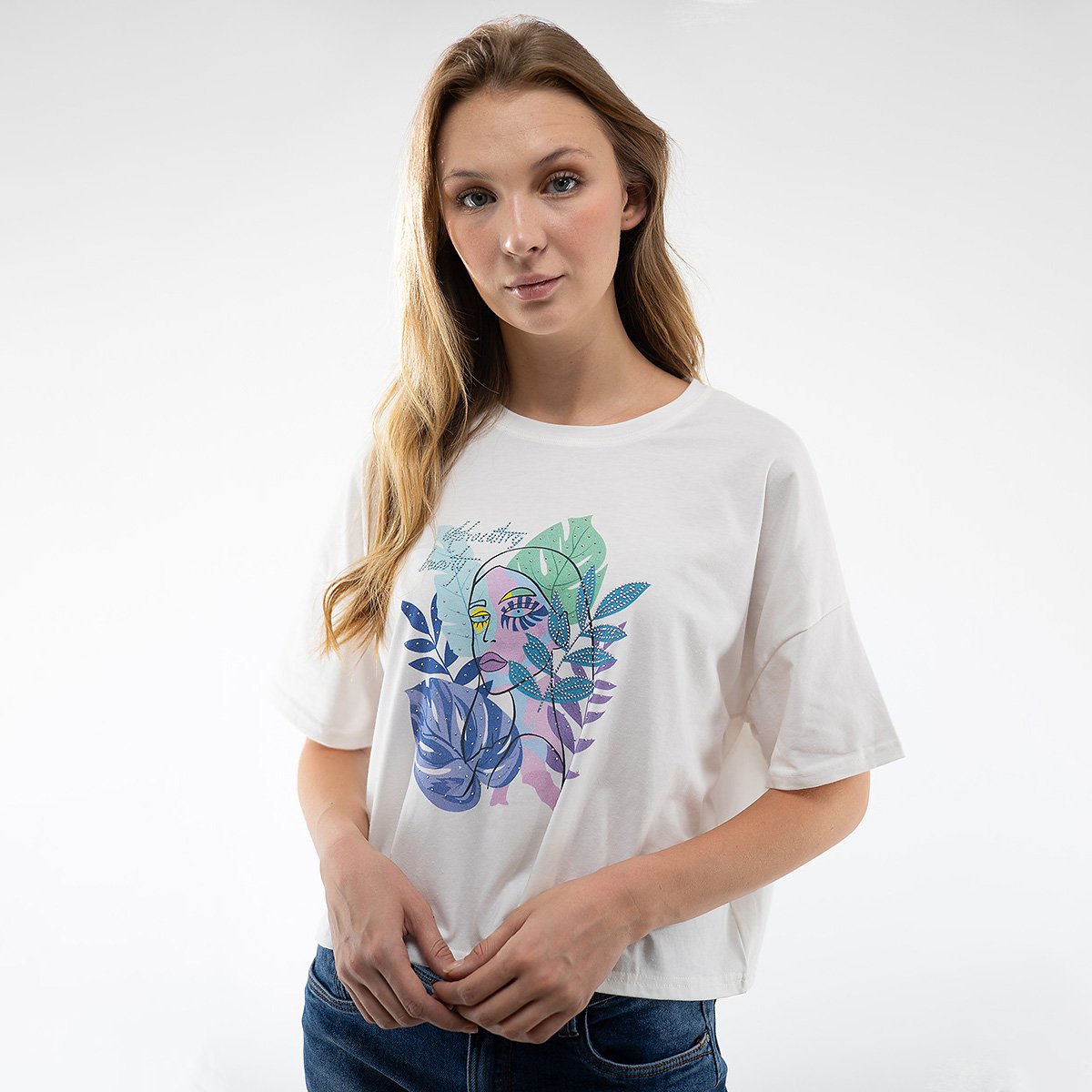 Playera con Aplicación Hot Fix Studio si para Mujer