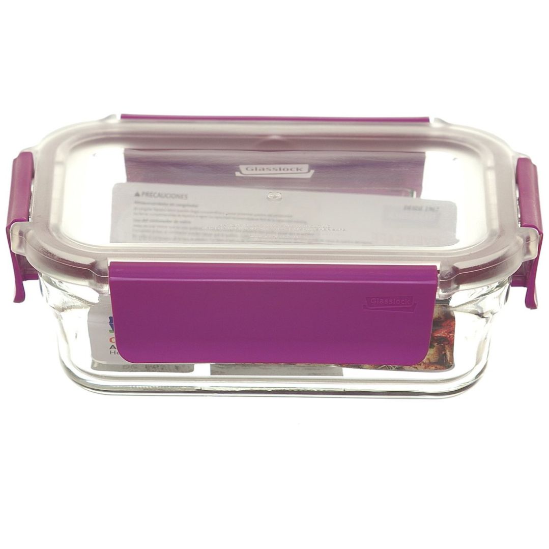 Hermetico Vidrio 395 Ml Tapa Morada Glasslock
