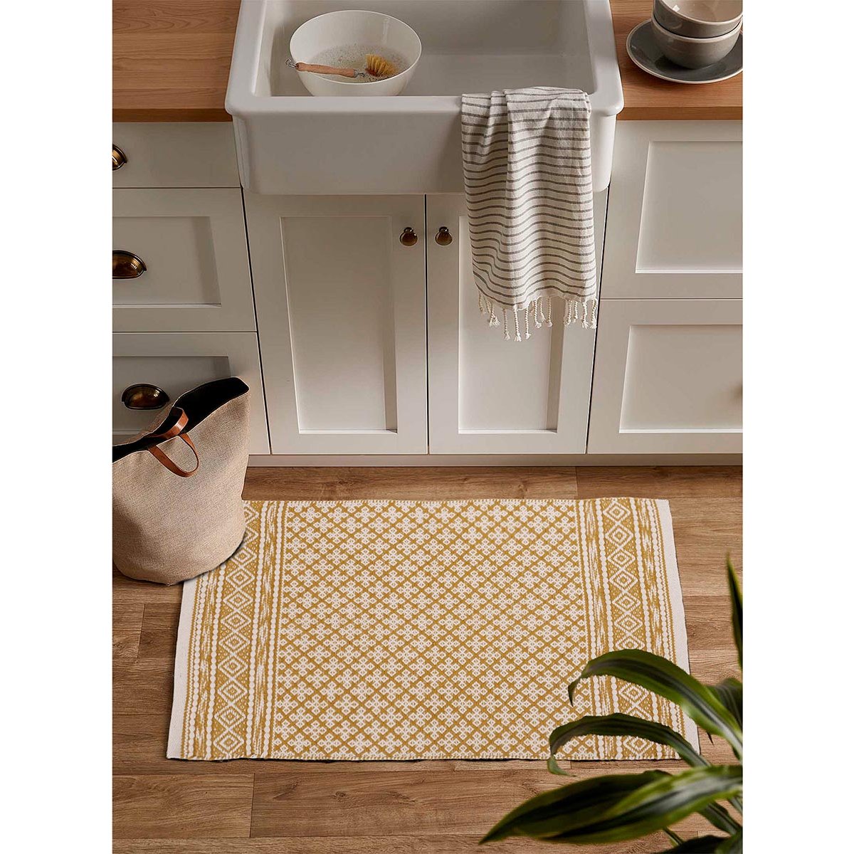 Tapete Home & Details Cruces Dorado 60X90 Cm