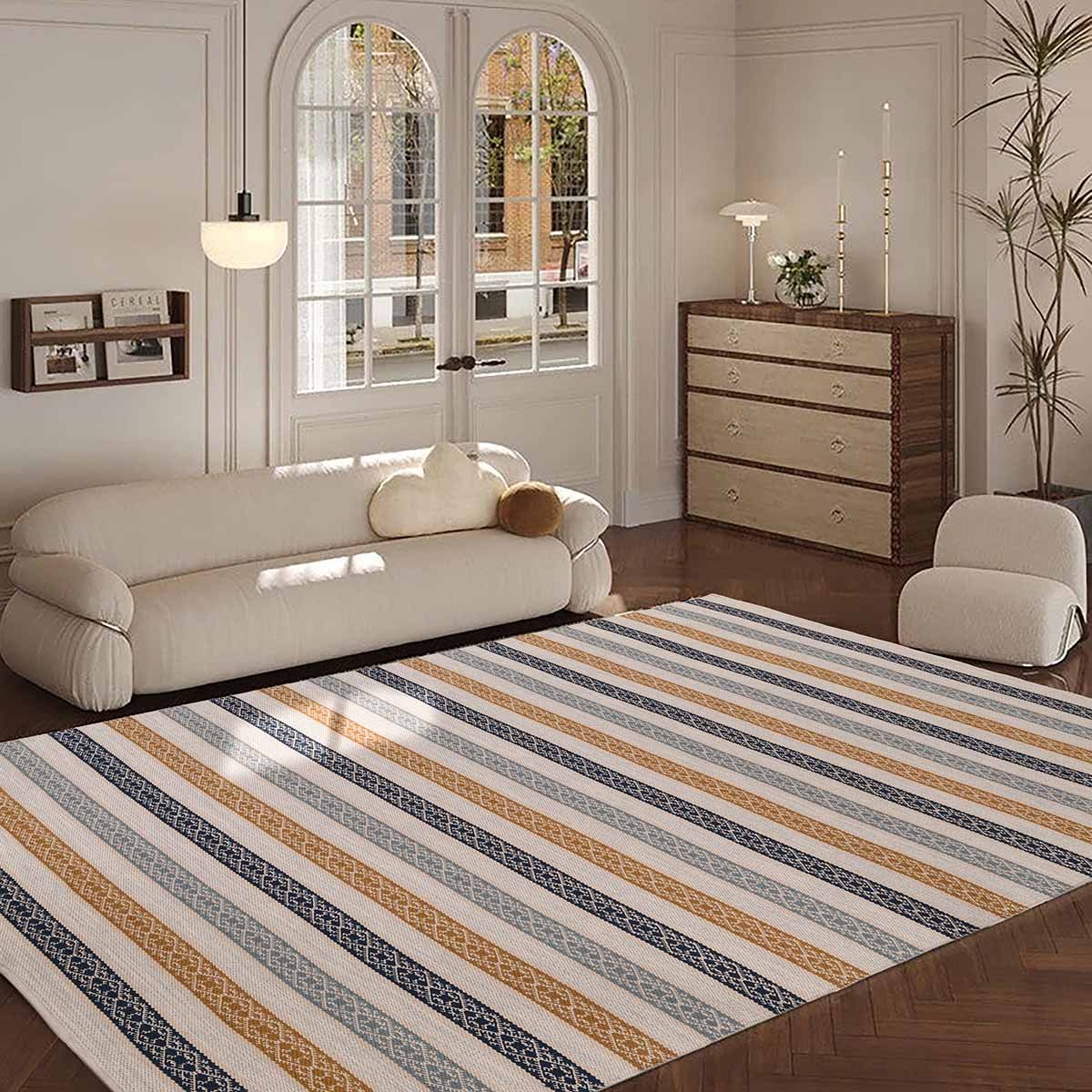 Tapete Home & Details Lineas Azul/dorado 120X170 Cm