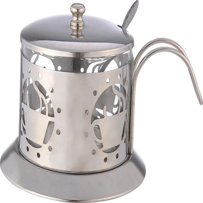 Azucarera con Cuchara Acero Inoxidable Y Vidrio Modelo SM-430865 Namaro ...