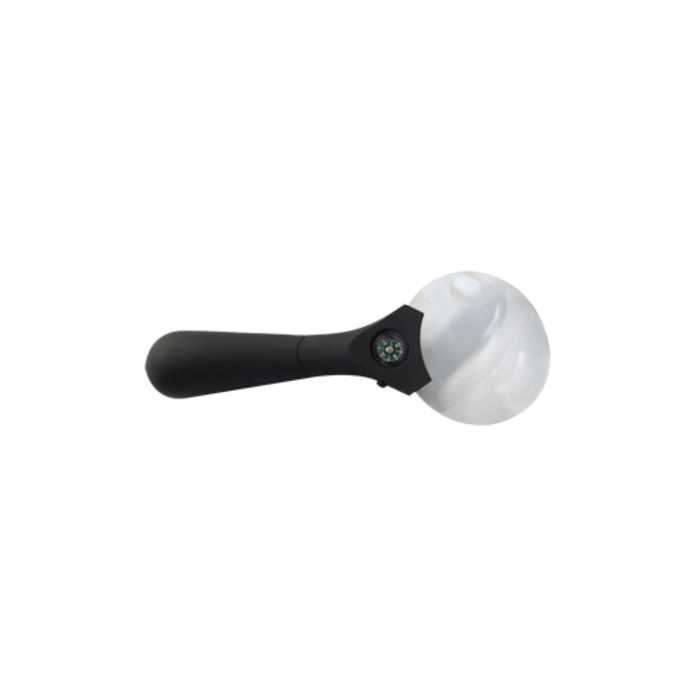 Lupa Negra con Brujula 110 mm 2.5 a 4X Led 606 OBI
