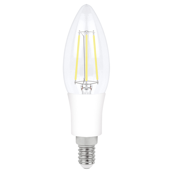 Foco Vintage Led E12 Aksi Tipo Vela 4W (Ilumina 30W)-Luz Cálida